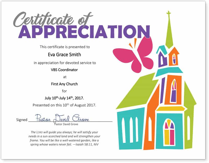 Free Pastor Appreciation Certificate Template Minimalist Blank Printable