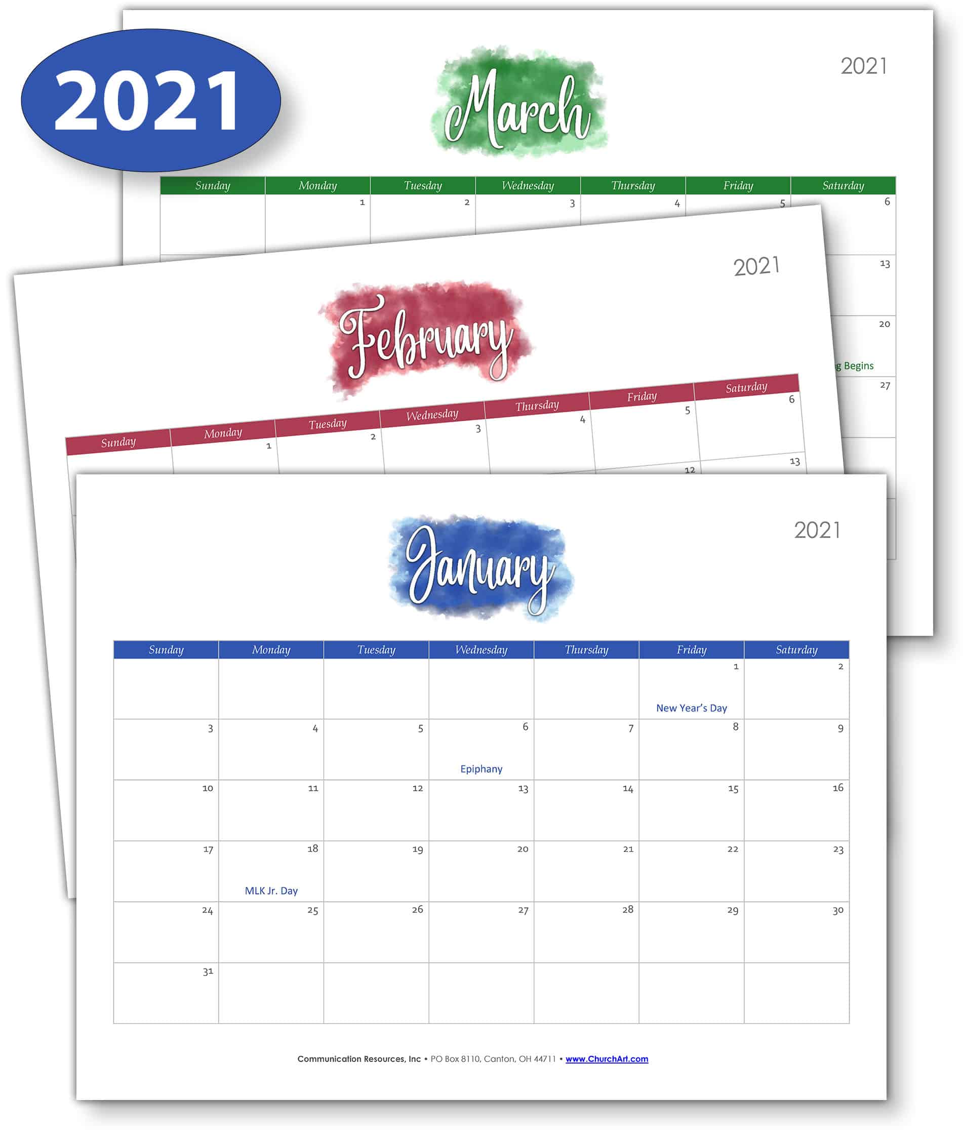 2021 FREE Printable Calendar for Churches | ChurchArt Blog